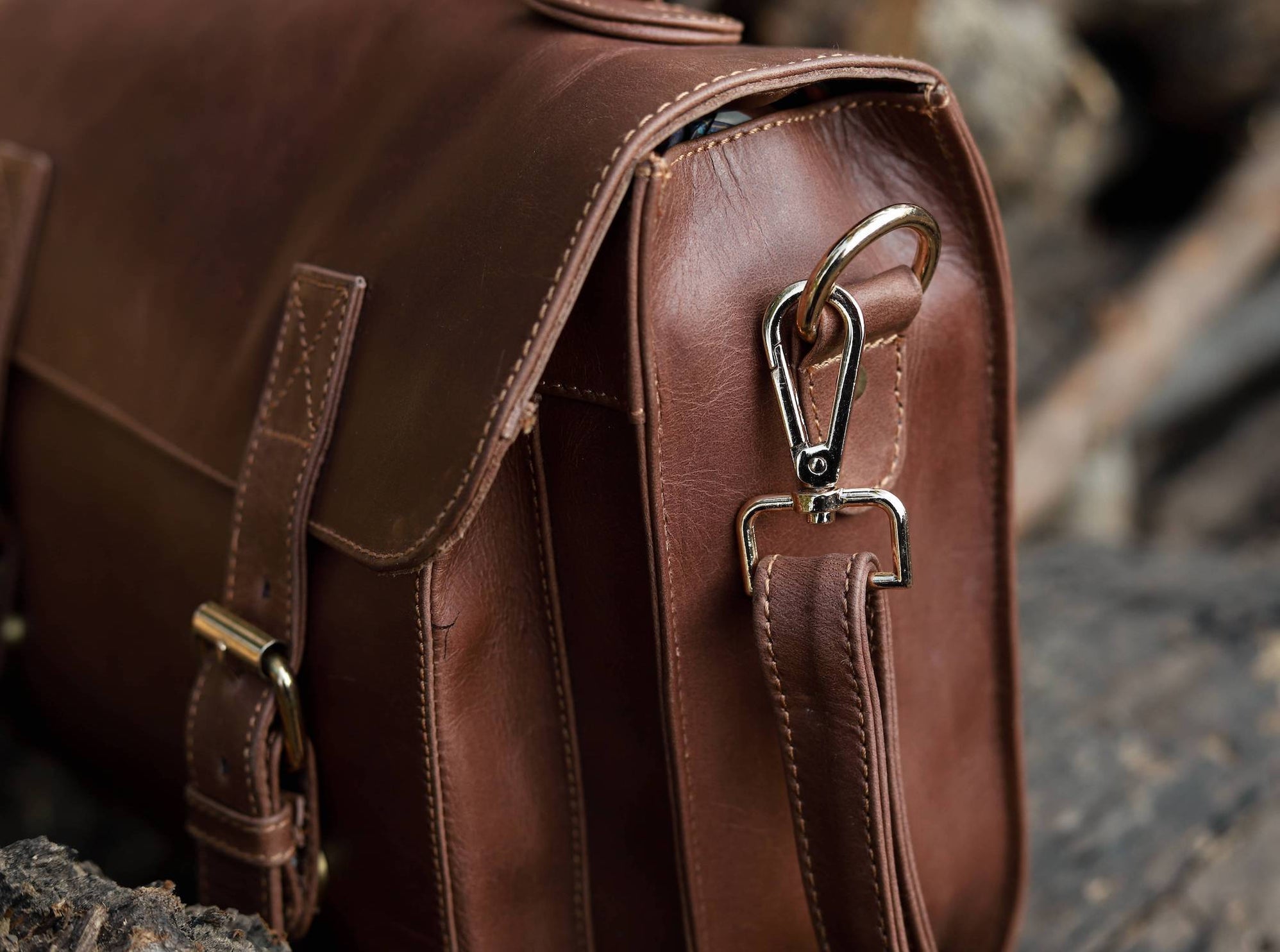 Chestnut Brown Leather Satchel — The Handmade Store