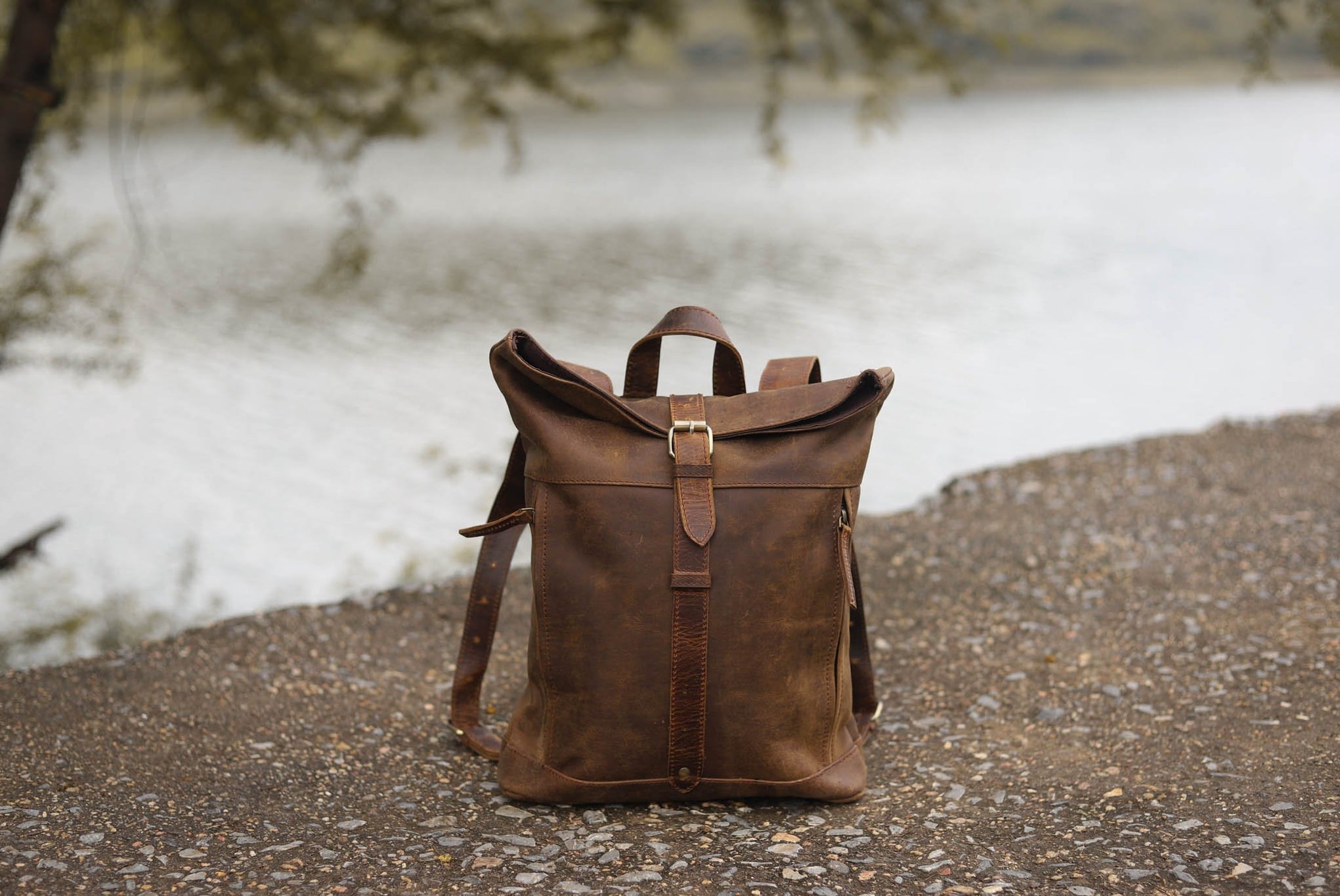 Men's Rustic Leather Backpack — The Handmade Store