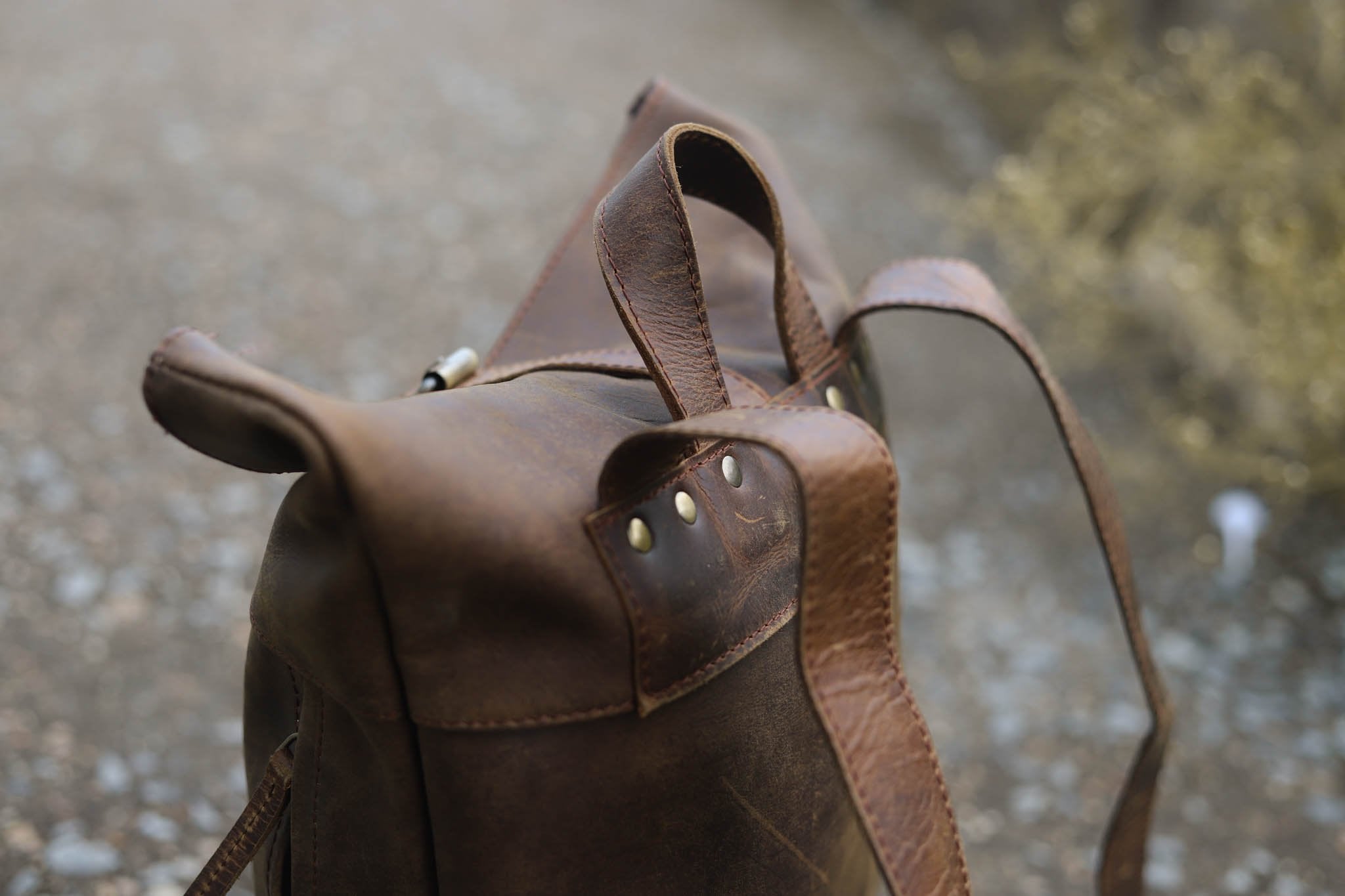 Men's Rustic Leather Backpack — The Handmade Store