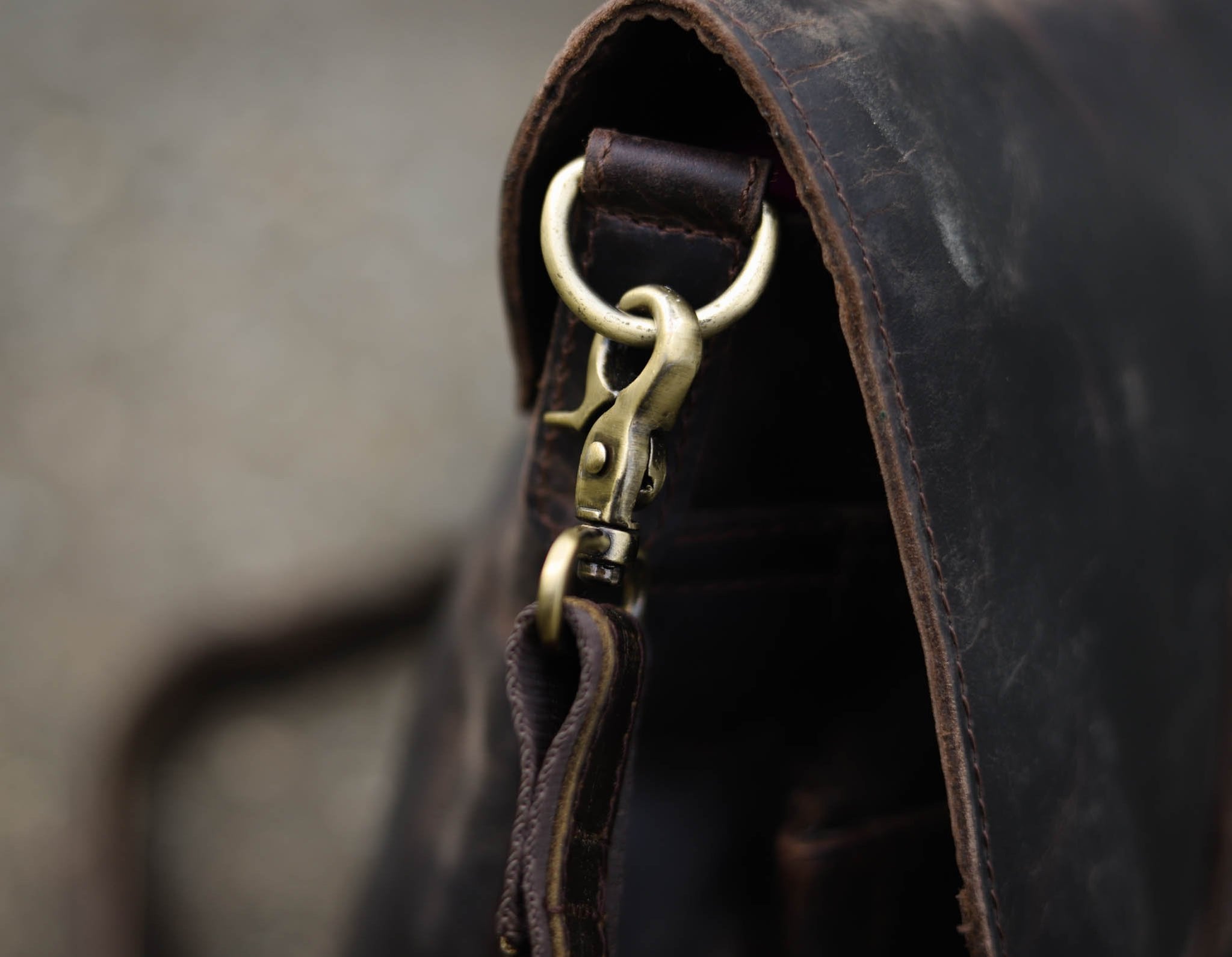 Distressed Brown Leather Briefcase — The Handmade Store