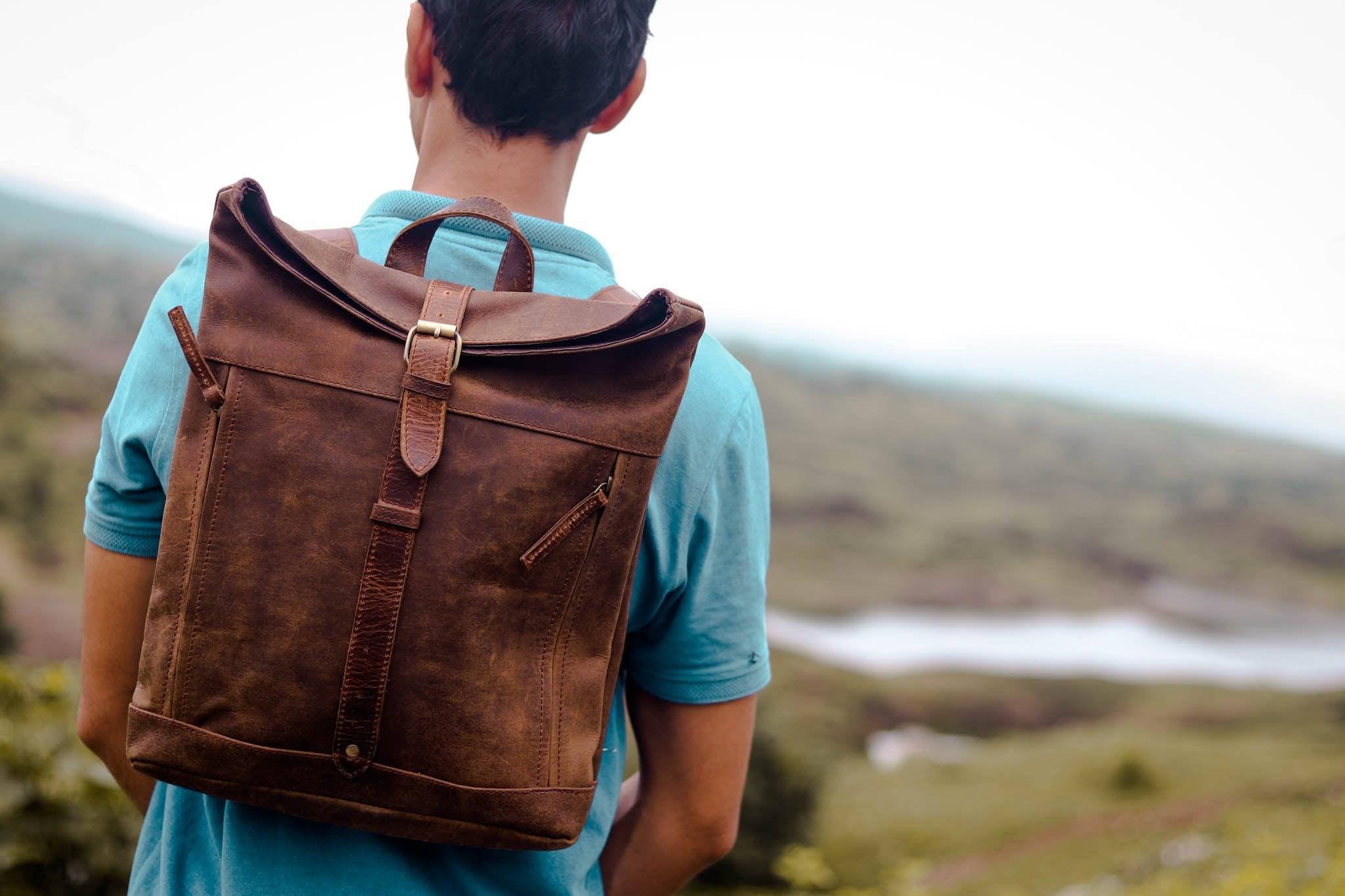 Men's Rustic Leather Backpack — The Handmade Store