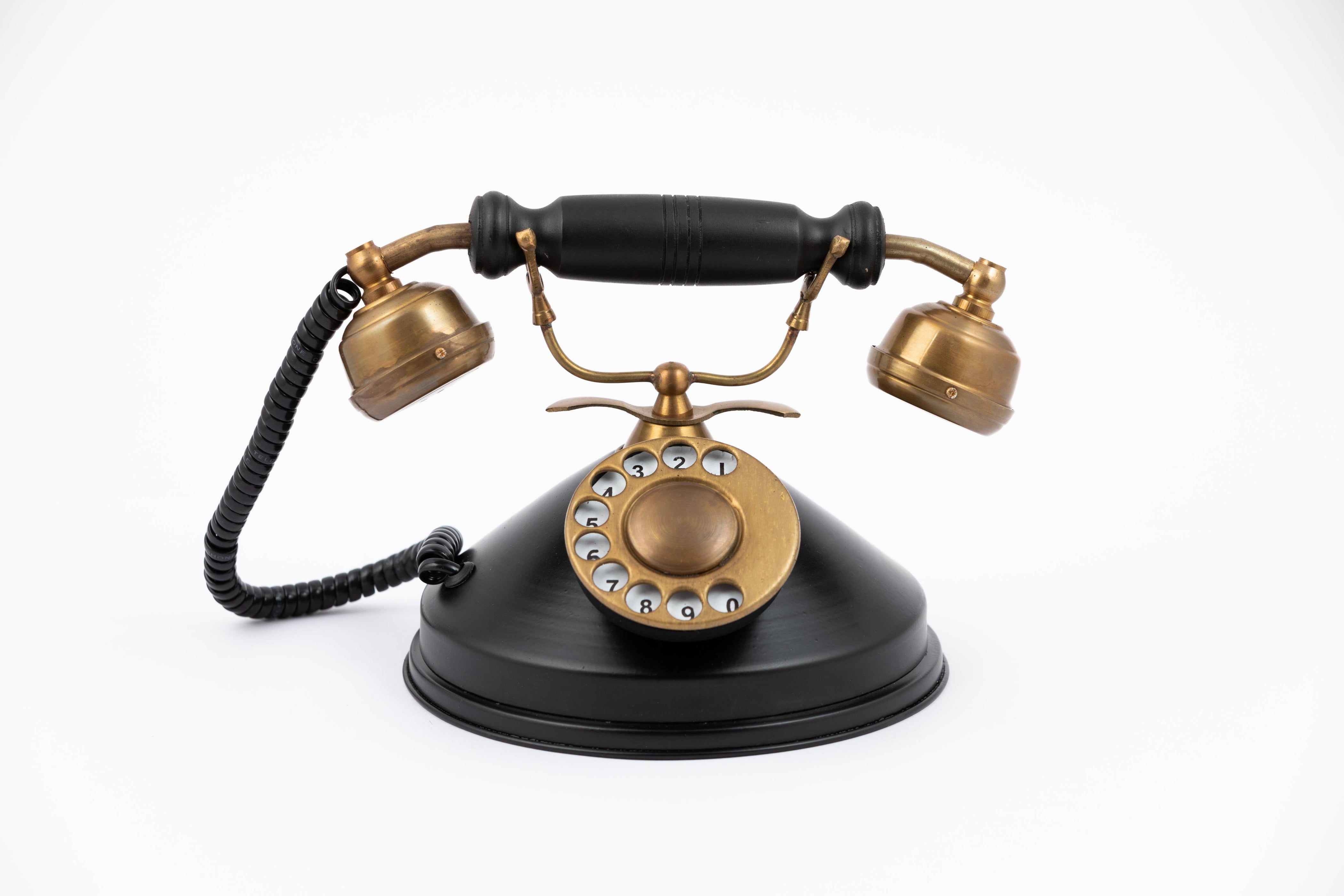 Black Rotary Desk Phone — The Handmade Store